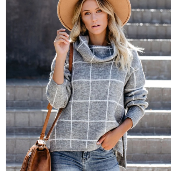 S. the Widow | Sweaters | Ibbie Plaid Turtleneck Sweater | Poshmark